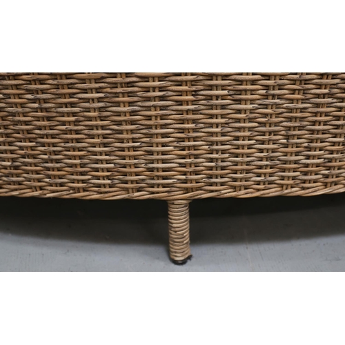 OKA GARDEN SET. (4). including 3 curved bench seats, 226cm W approx ...