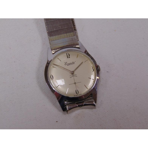 ''Everite'' 17 jewels Incabloc gents wrist watch.