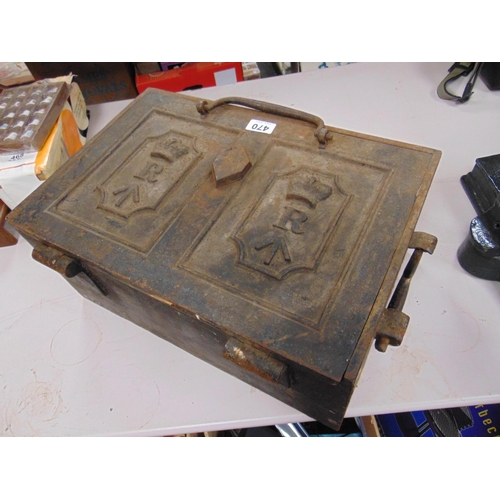 Victorian British army traveling military strong box.