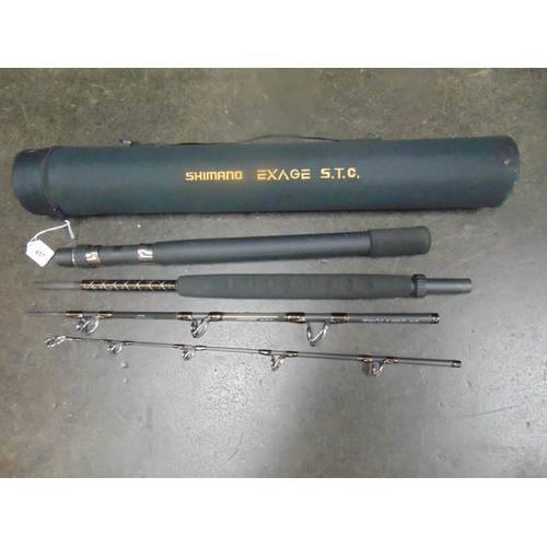 Case Shimano Exage S.T.C 7' four piece fishing rod.