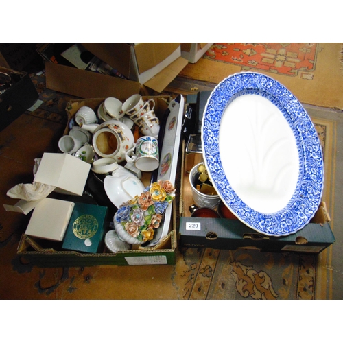 Two boxes of mixed china.