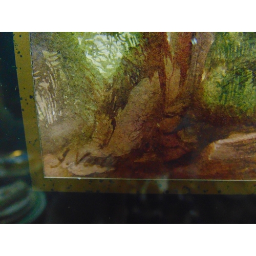 J.Varley, framed and glazed watercolour, Crow Castle Llangollen, signed ...