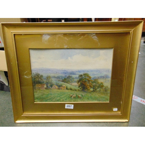 William.H.Perks , framed and glazed watercolour, Cottage Aston Cantlow ...