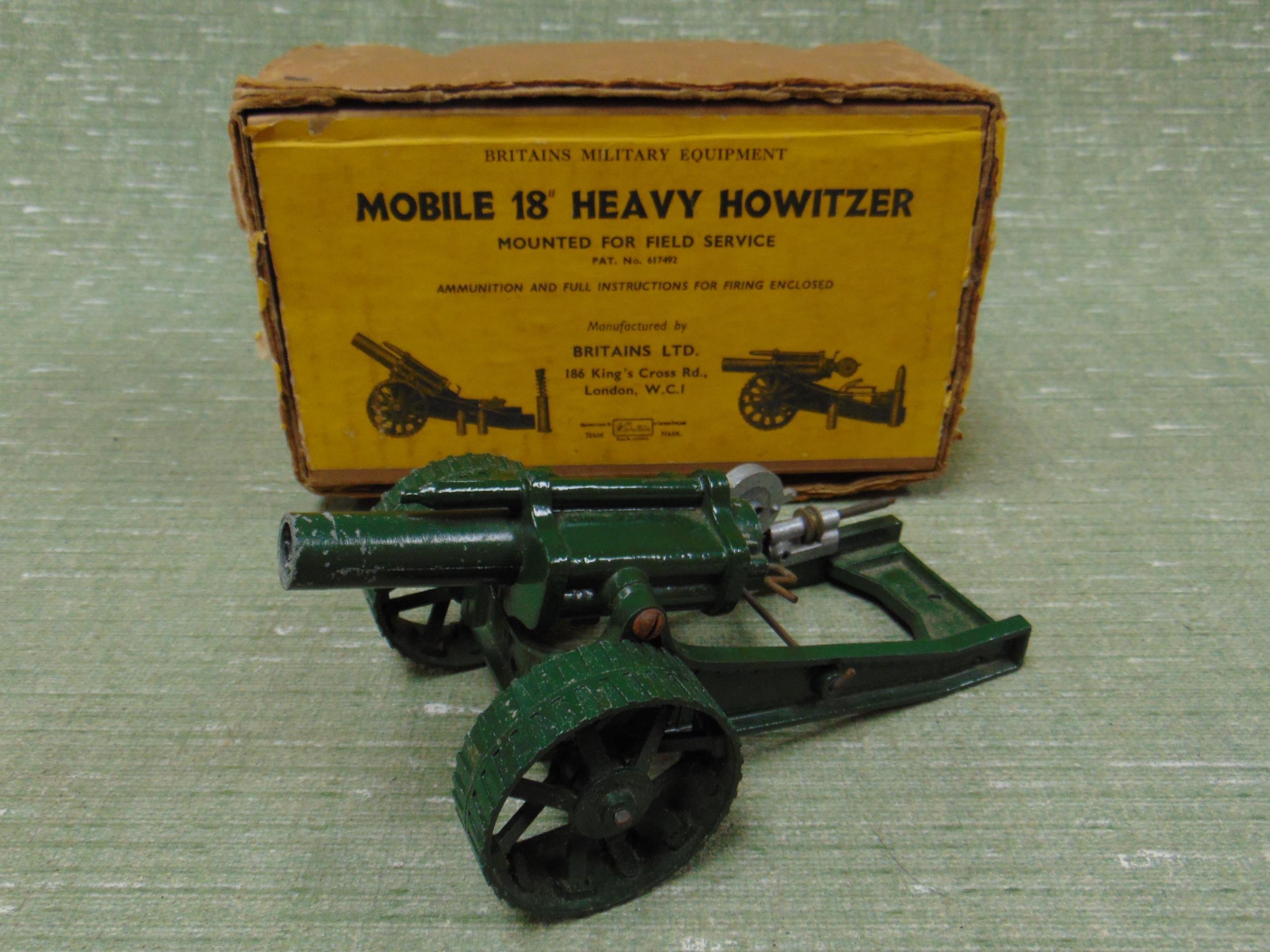 Boxed Britains Ltd military Mobile 18" heavy Howitzer, No. 9740.