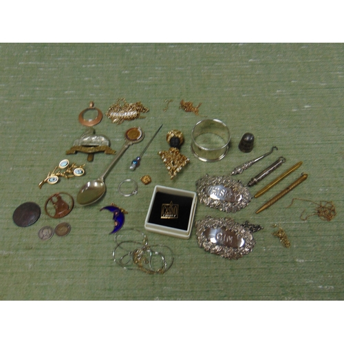 Collection of trinkets, silver , etc.