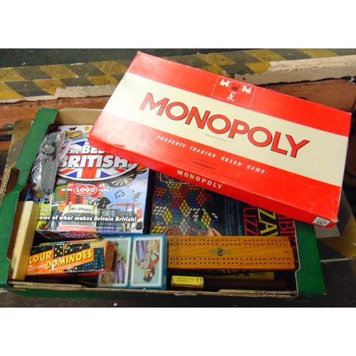 Box of vintage board games.