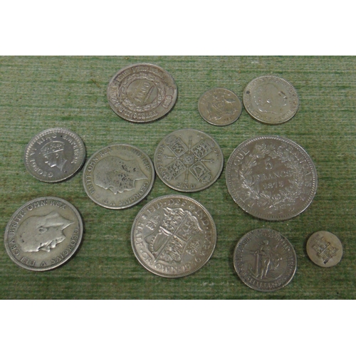 Bag of mixed coins.