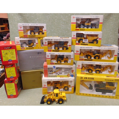 17 boxed Joal JCB collectable model vehicles, one unboxed example and a ...