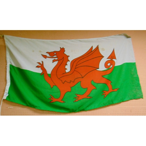 Vintage cotton Welsh flag.