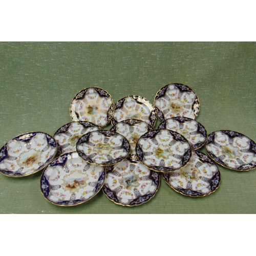 11 Royal Worcester gilt edged plates and two matching bowls, having ...
