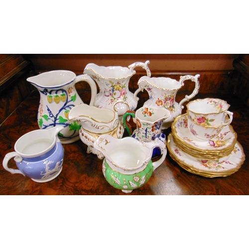 Hammersley part tea set, Victorian jugs, etc.