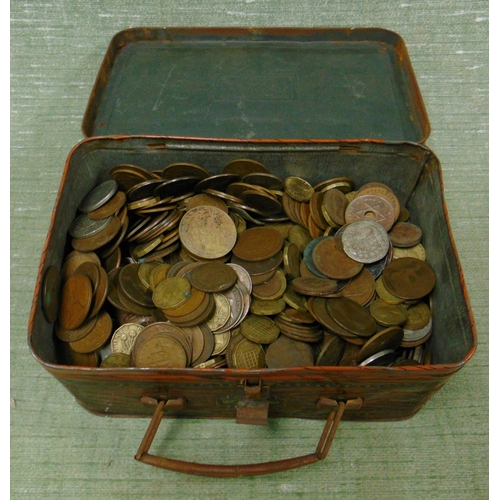Tin of coins.