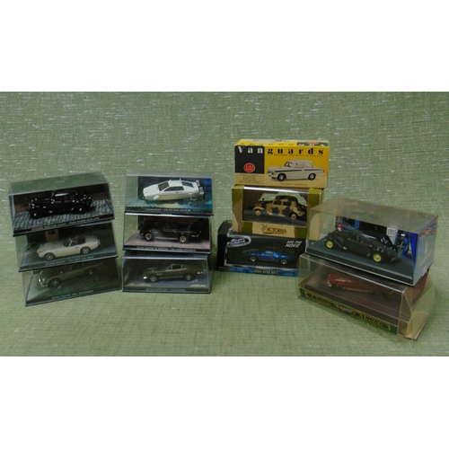 Boxed collectable model vehicles.