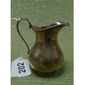 Antique silver cream jug, having loop handle, 3" high, 1.7 ozt.