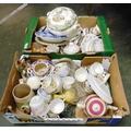 Two boxes of mixed china.