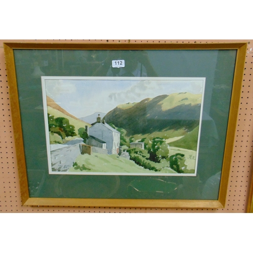 Robert Ansell 1973 - framed and glazed watercolour, country homestead ...