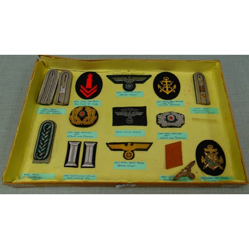 Collection of military badges.