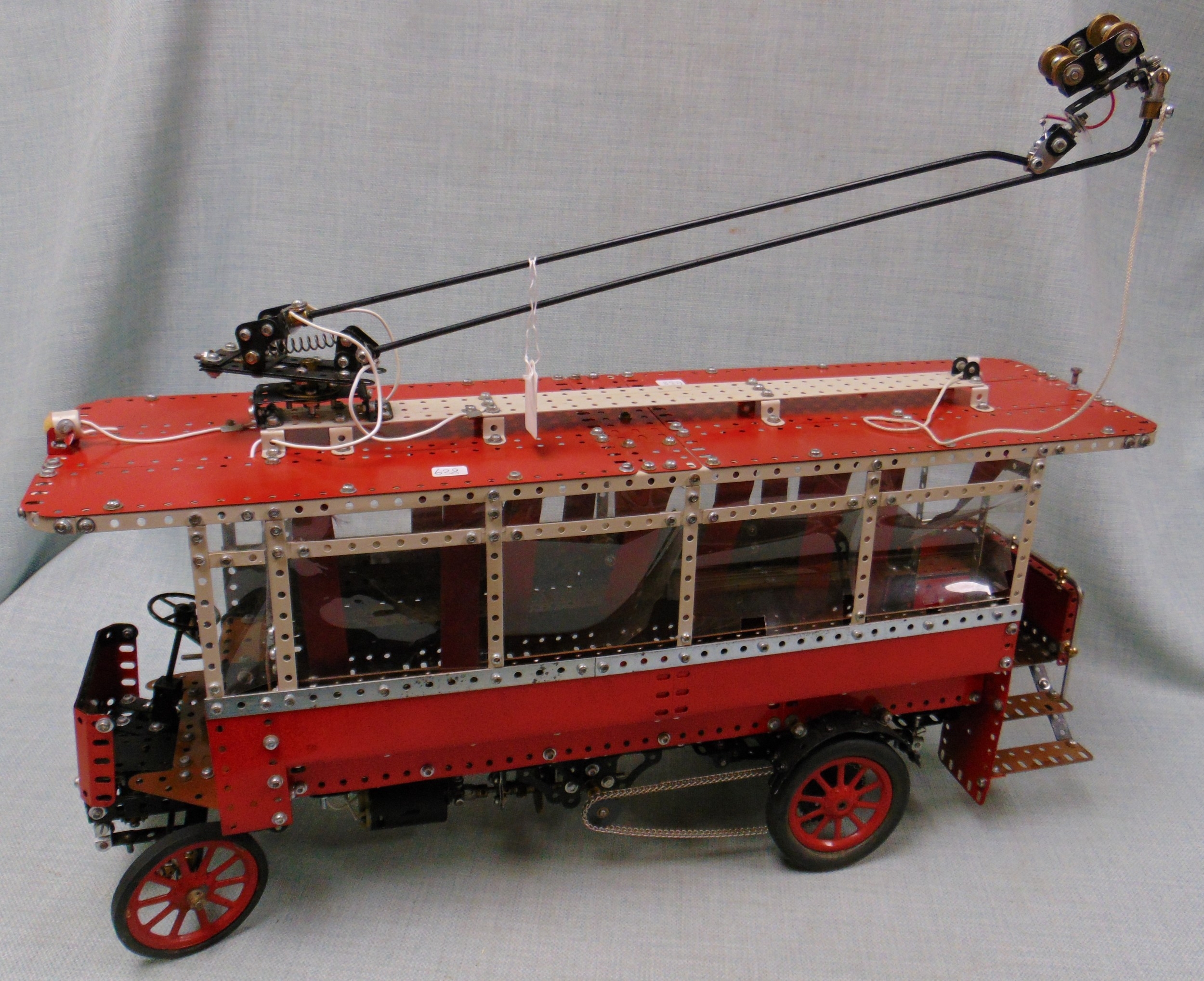 Meccano trolley bus, 12 x 26 x 7.5" deep.