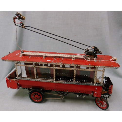 Meccano trolley bus, 12 x 26 x 7.5" deep.