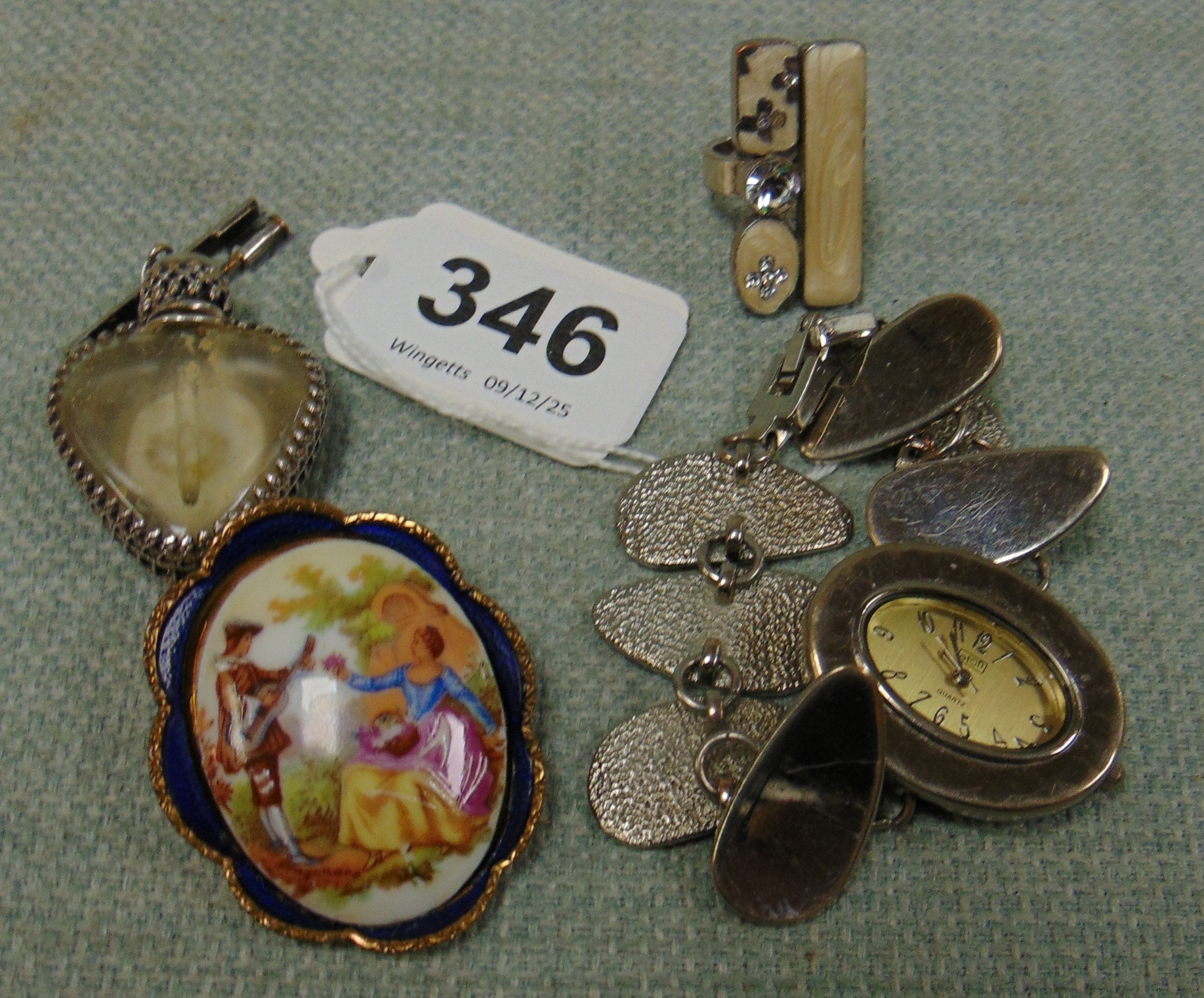 TLM brooch, Pilgrim designer ring, heart shaped pendant, and a modern ...