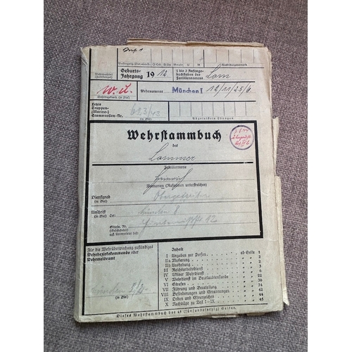 WW2 German ARMY WEHRSTAMMBUCH for Lommer REGIMENTAL RECORDS FILE FOR AN ...