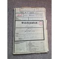 WW2 German ARMY WEHRSTAMMBUCH for Lommer REGIMENTAL RECORDS FILE FOR AN ...