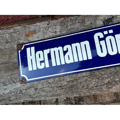 WW2 GERMAN HERMAN GORING STRASSE STREET SIGN RARE FULL SIZE GERMAN ...