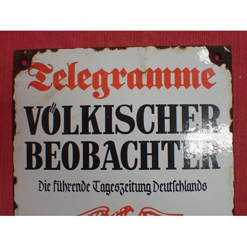 WW2 GERMAN BEOBACHTER NEWSPAPER ADVERT SIGN SHOP SIGN FOR A STOCKIST OF ...