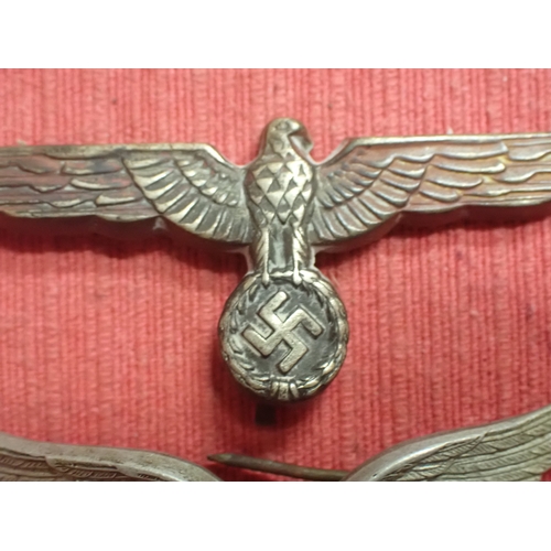 2 WW2 German Cap Eagles Aluminium Luftwaffe eagle with maker logo to ...