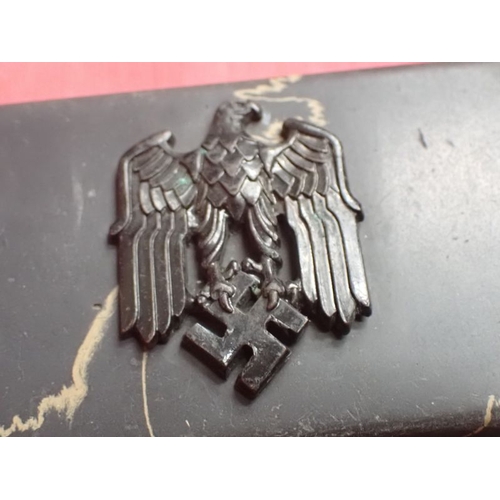 WW2 German office desk inkwell set. Marble inkwell set. Black finished ...