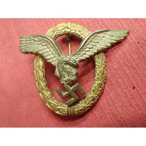 WW2 Luftwaffe Pilot / Observer badge The rare badge with gold wreath ...