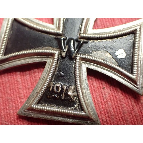 WW1 German Iron Cross Two part silver frame with black finished iron ...