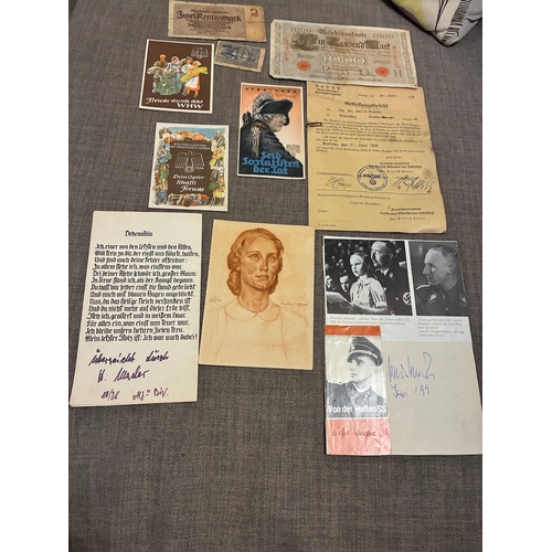 Miscelaneous Grouping of WW2 German Paperwork Group consists of notes ...