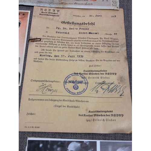 Miscelaneous Grouping of WW2 German Paperwork Group consists of notes ...