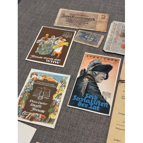 Miscelaneous Grouping of WW2 German Paperwork Group consists of notes ...