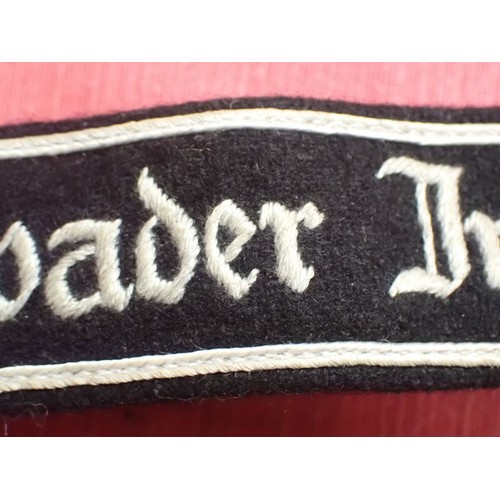 WW2 Luftwaffe Immelmann squadron cuff title Woollen title with white ...