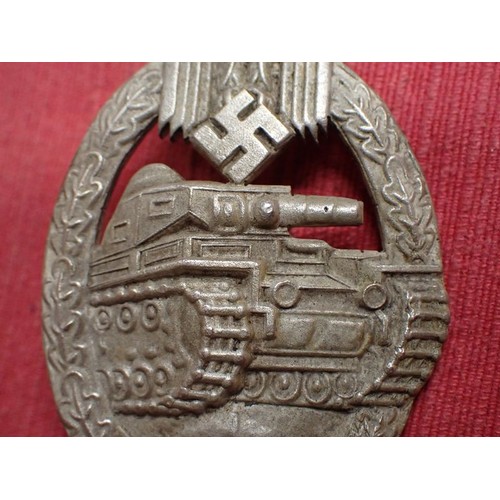 WW2 German Panzer Assault badge Silver grade Panzer badge. Solid ...