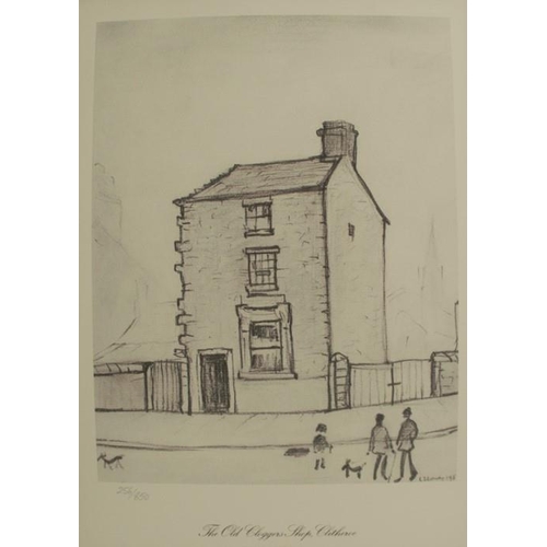 L S Lowry, limited edition print, The Old Clogger Shop, Clitheroe ...