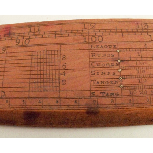 A late 18th century 24 inch boxwood Gunter scale navigation rule, by ...