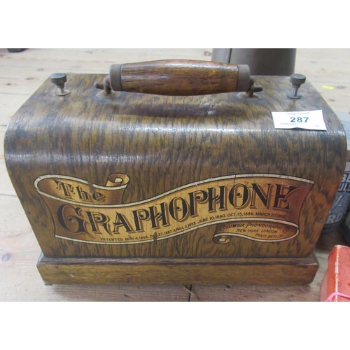 A Graphophone, New York, London, patented 1886 together with Columbia ...