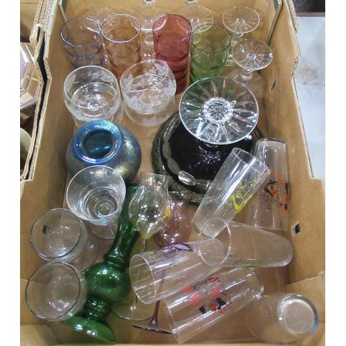 A box of assorted glass ware