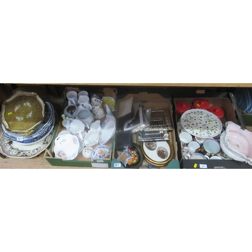 A collection of assorted china, sundries, photo frames etc