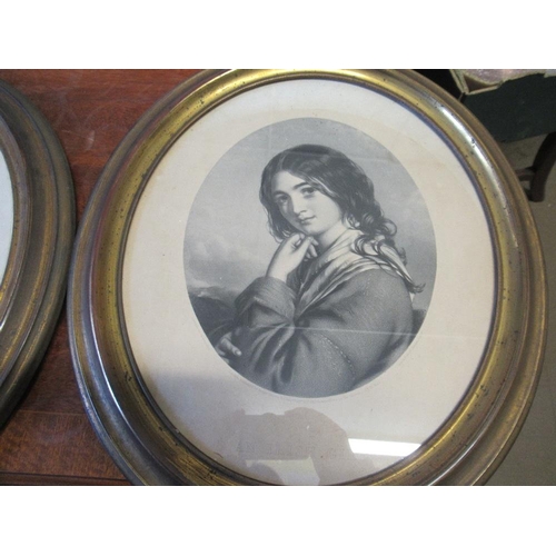 A pair of 19th century oval stipple engravings, "The Maid of Athens ...