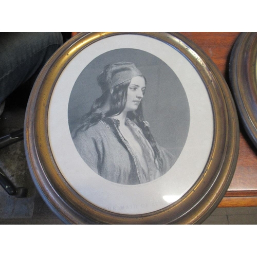 A pair of 19th century oval stipple engravings, "The Maid of Athens ...