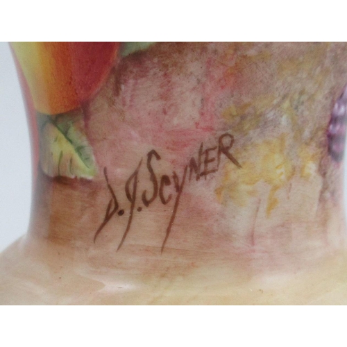 A pair of Royal Worcester vases, decorated all round with fruit by ...