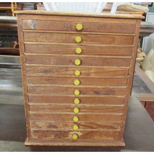 A pine table top set of drawers, with side flap to unlock the drawers ...