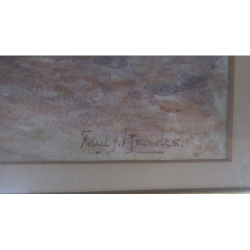 Fred J Knowles, two watercolours, rural scenes with figures and cattle ...