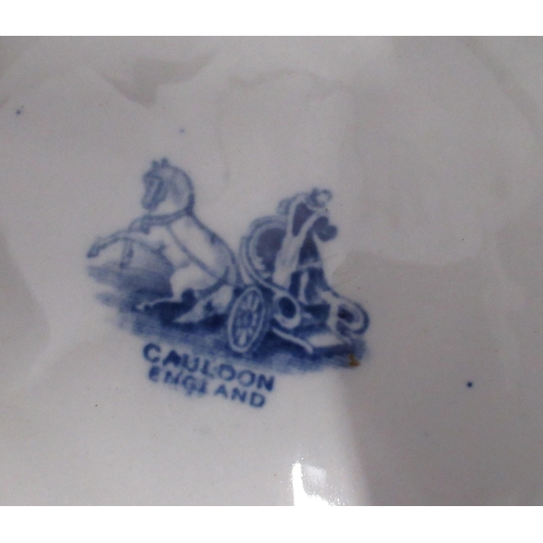 A Cauldon England octagonal bowl, printed in blue and white