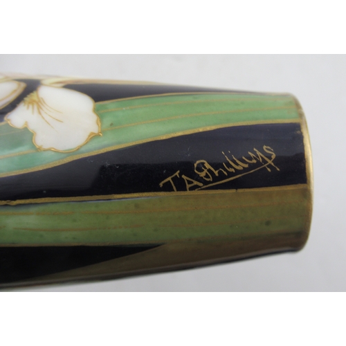 A Doulton Burslem vase, decorated in enamel colours with Iris by ...