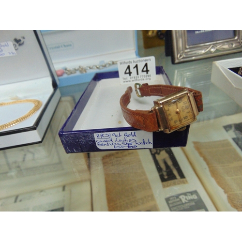 9ct gold cased ladies bentima star watch